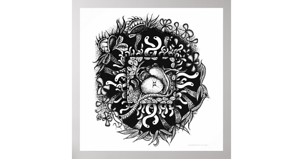 Compost Mandala - Black on White Poster | Zazzle