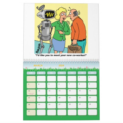COMPUTER AND TECHNOLOGY CARTOON CALENDAR | Zazzle