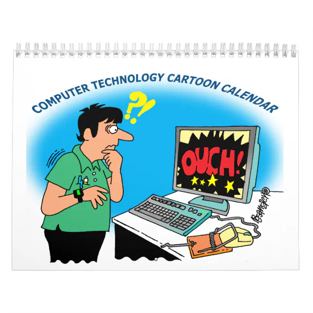 COMPUTER AND TECHNOLOGY CARTOON CALENDAR | Zazzle