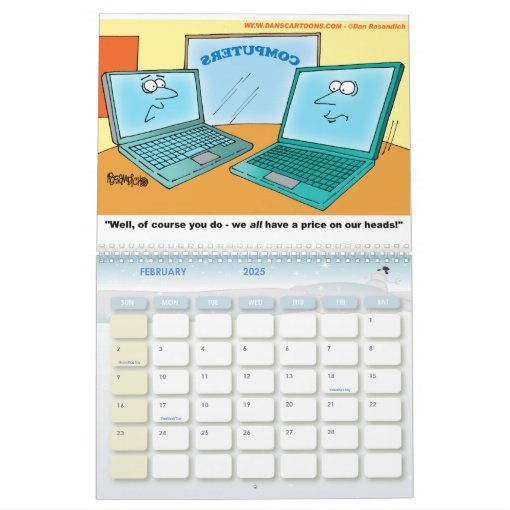 COMPUTER AND TECHNOLOGY CARTOON CALENDAR | Zazzle