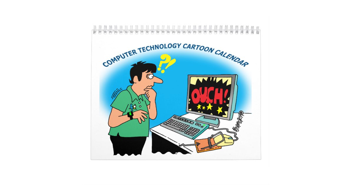 COMPUTER AND TECHNOLOGY CARTOON CALENDAR | Zazzle