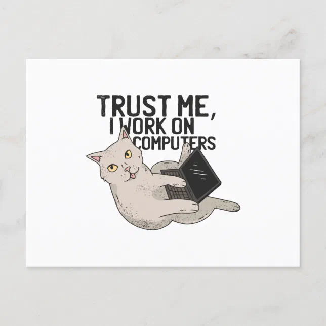 Computer cat postcard | Zazzle