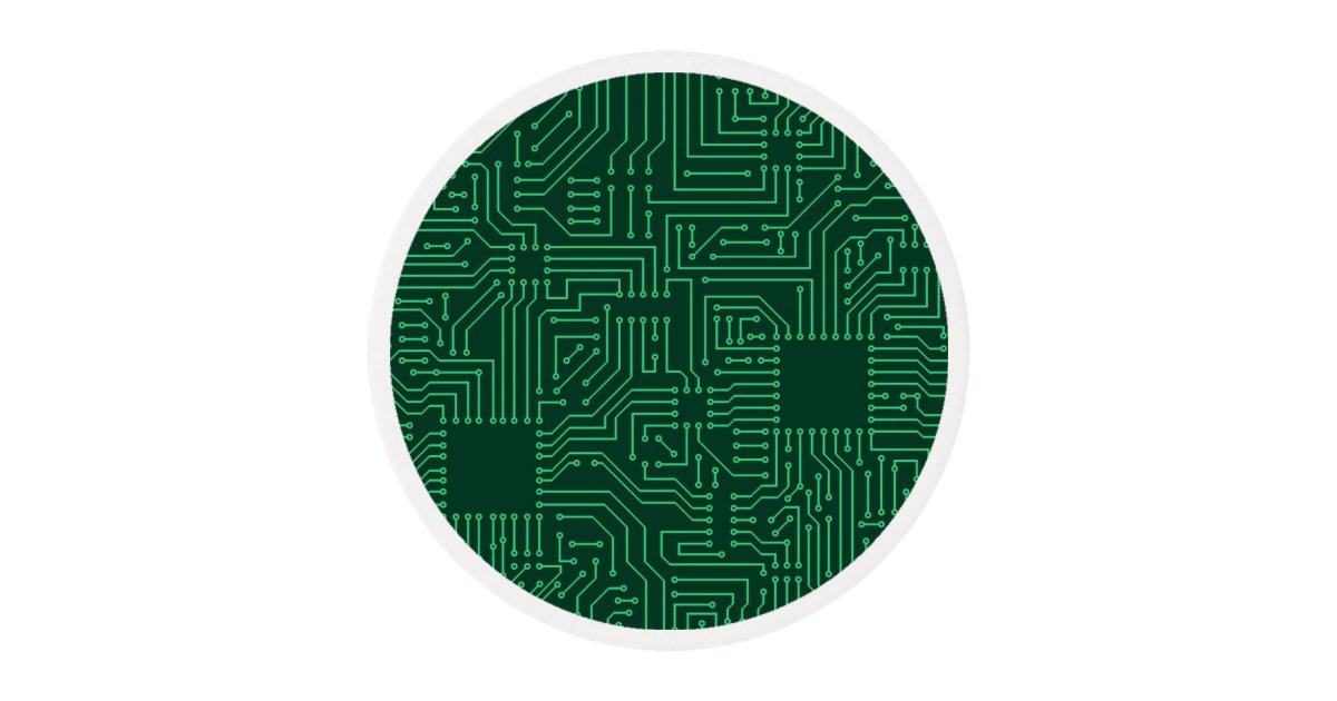 Computer circuit board edible frosting rounds | Zazzle