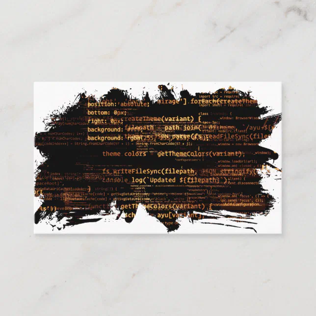Computer code business card | Zazzle