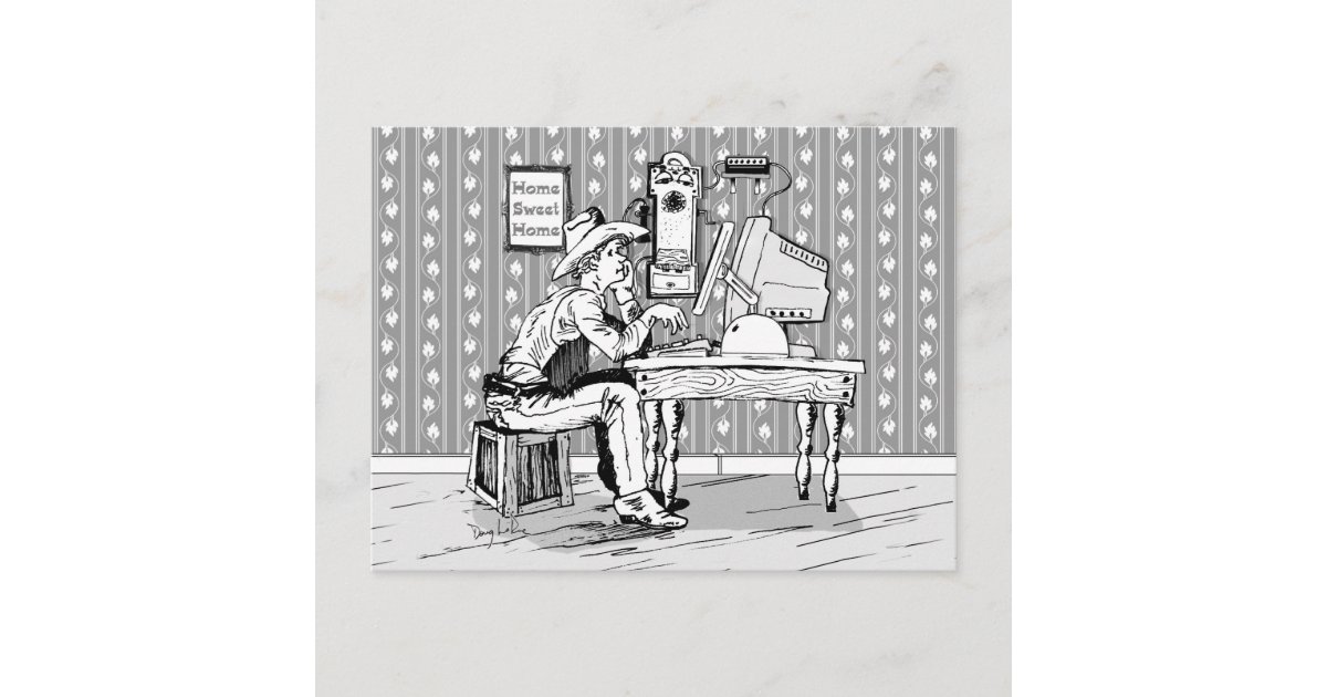 Computer Cowboy Postcard | Zazzle