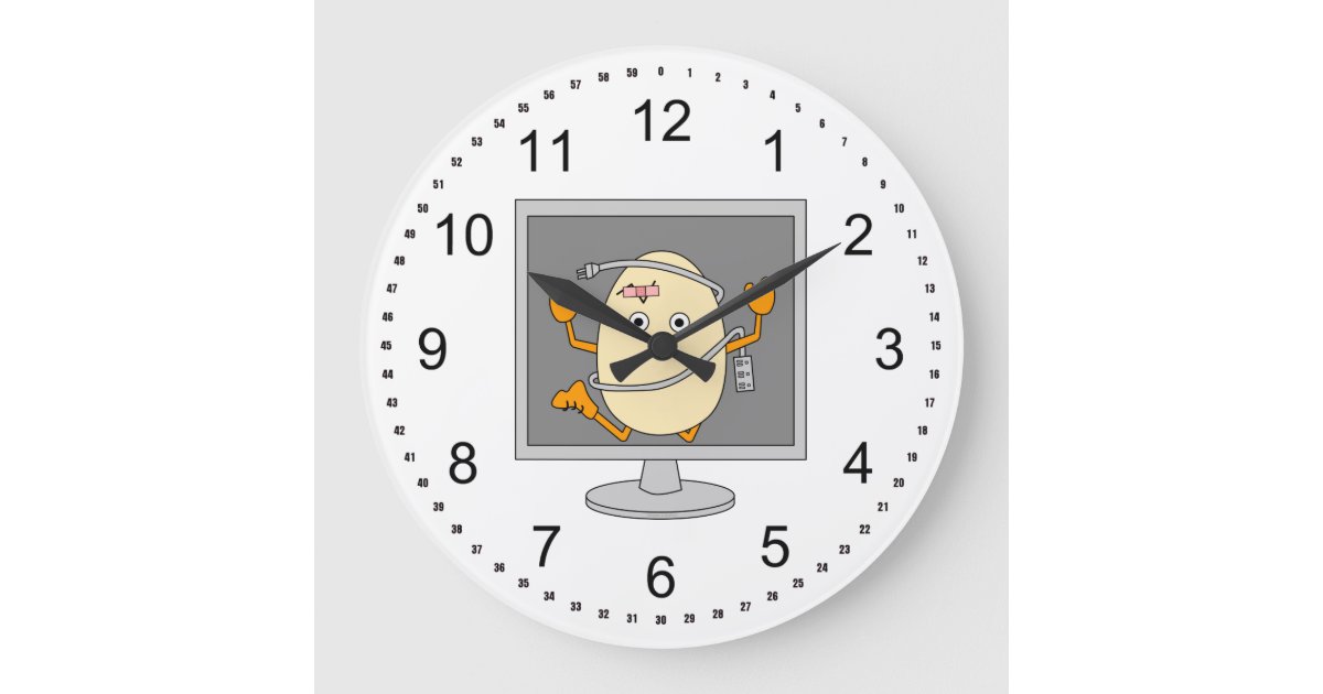 Computer Egghead Large Clock | Zazzle