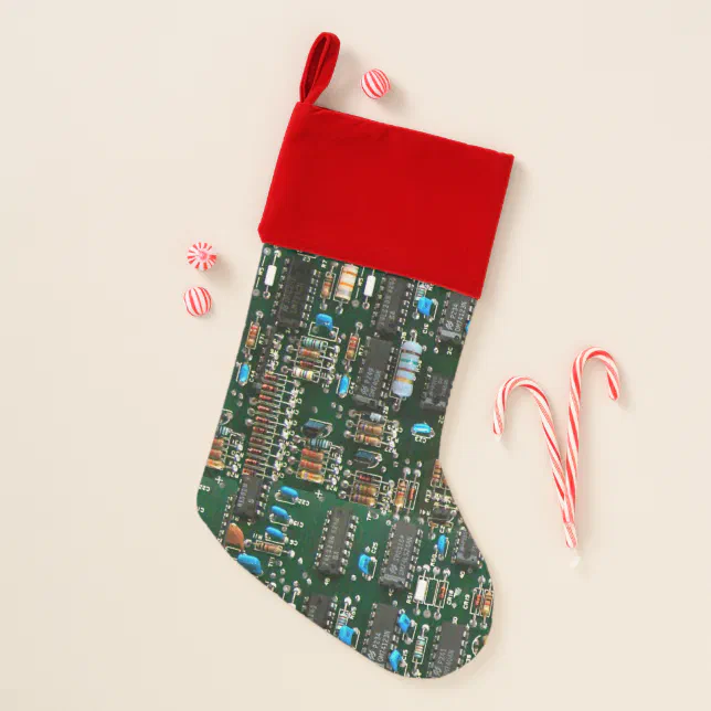 Computer Electronics Printed Circuit Board Image Christmas Stocking ...
