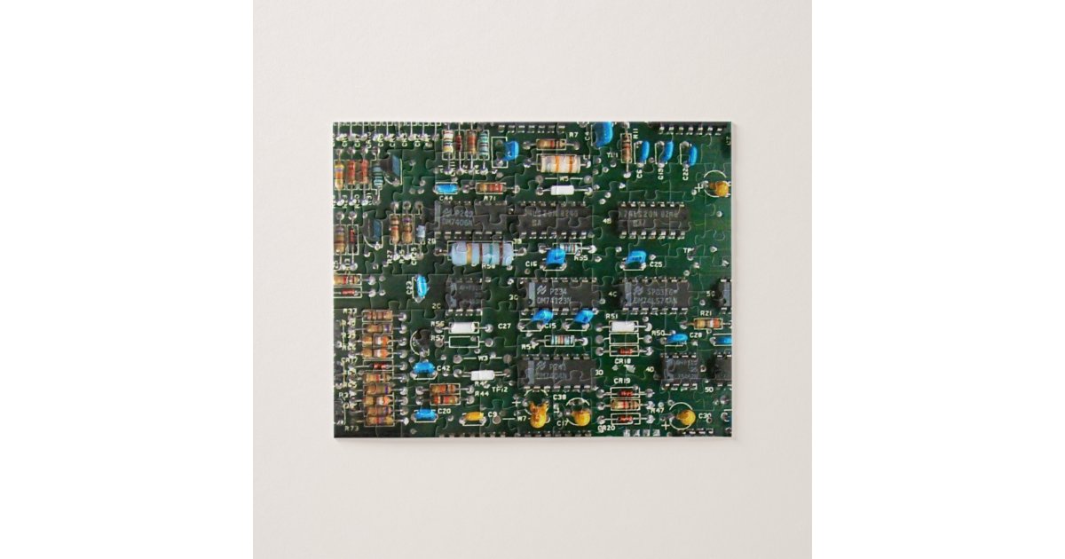 Computer Electronics Printed Circuit Board Image Jigsaw Puzzle | Zazzle