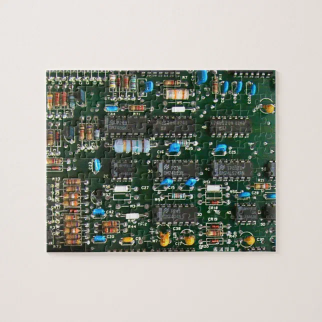 Computer Electronics Printed Circuit Board Image Jigsaw Puzzle | Zazzle