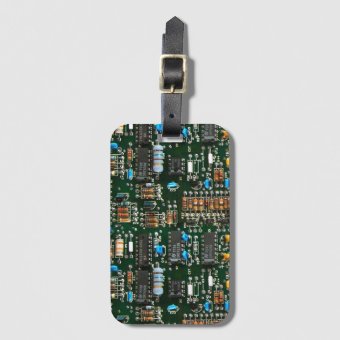 Computer Electronics Printed Circuit Board Image Luggage Tag | Zazzle