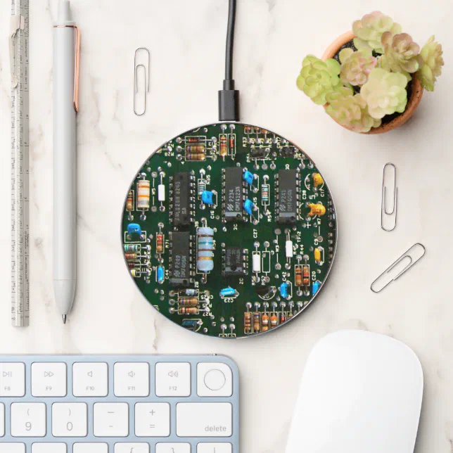 Computer Electronics Printed Circuit Board Image Wireless Charger | Zazzle