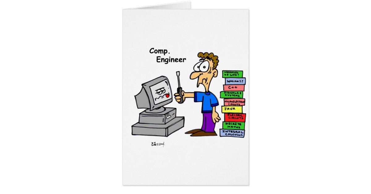 Computer Engineer Cartoon | Zazzle