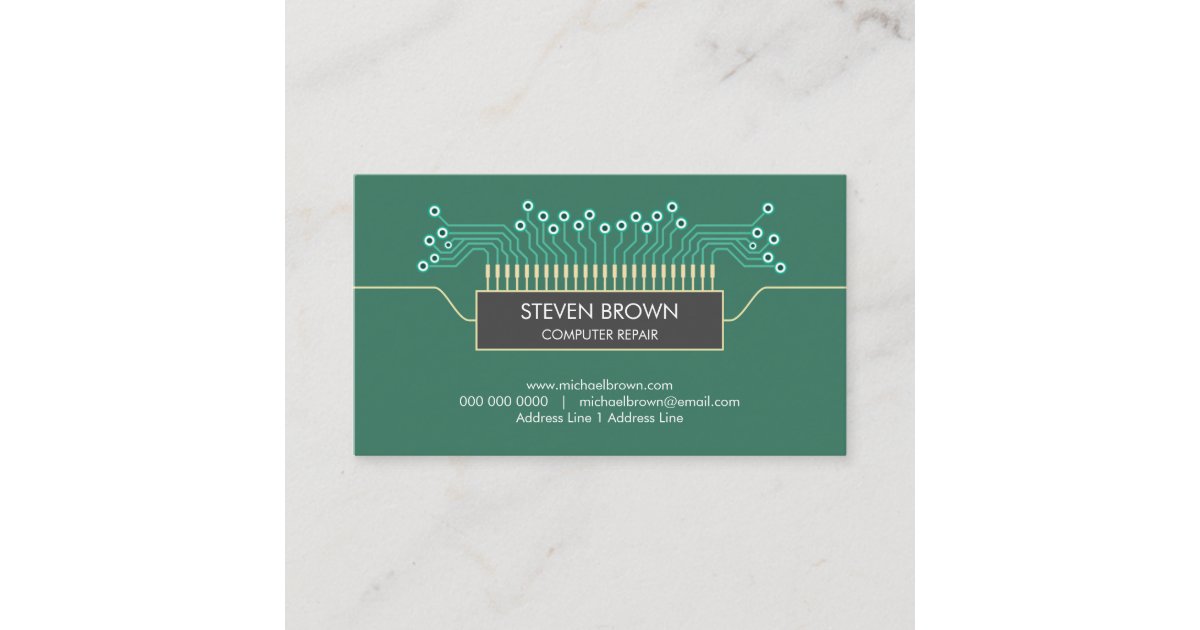 Computer engineer Science Circuit Board Coding Business Card | Zazzle