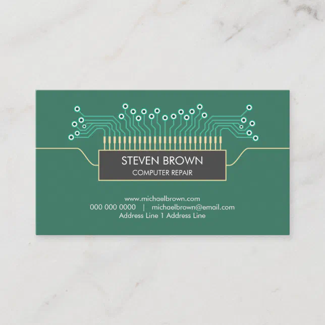 Computer engineer Science Circuit Board Coding Business Card | Zazzle