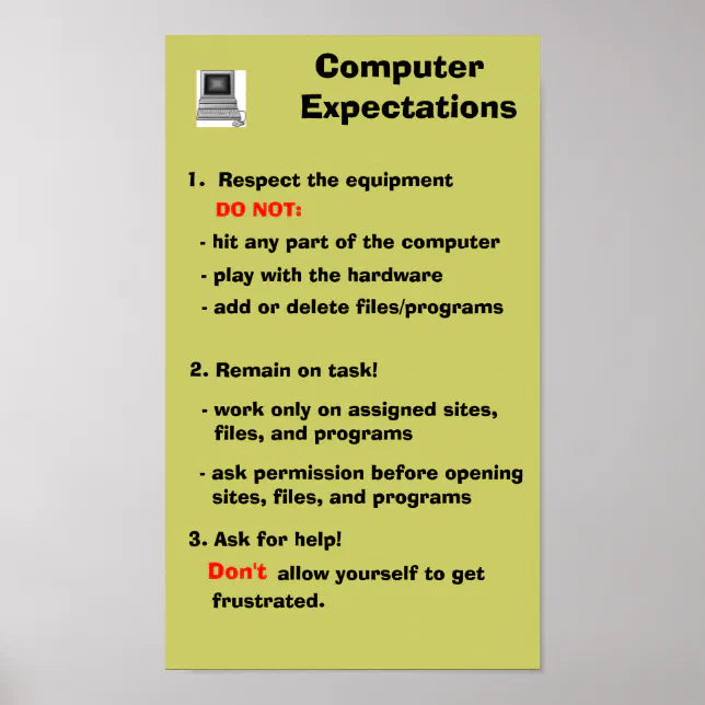 Computer Expectations Poster | Zazzle