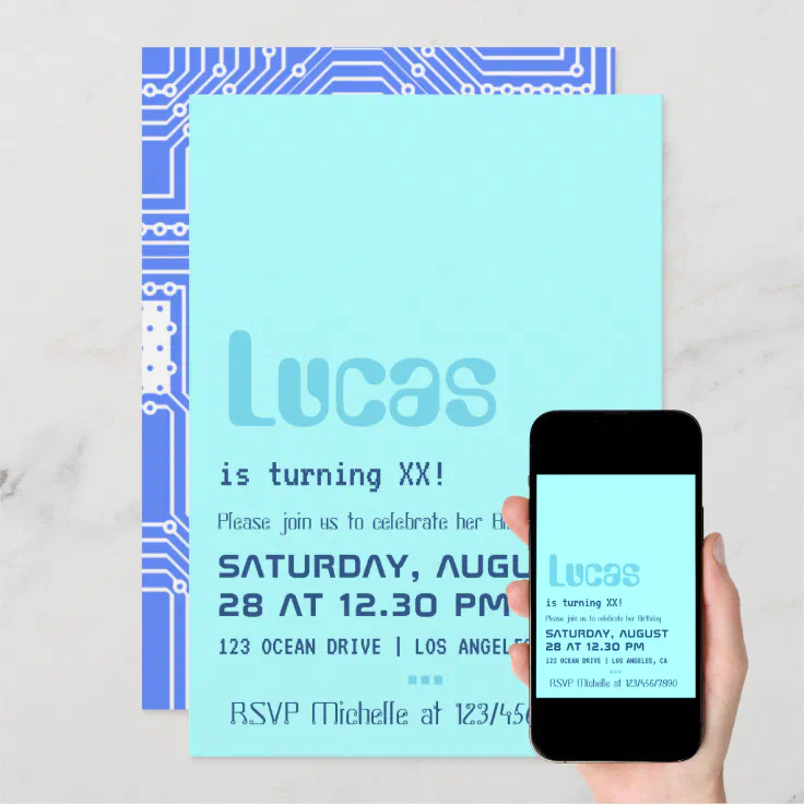 Computer Geek Birthday Party Invitation | Zazzle