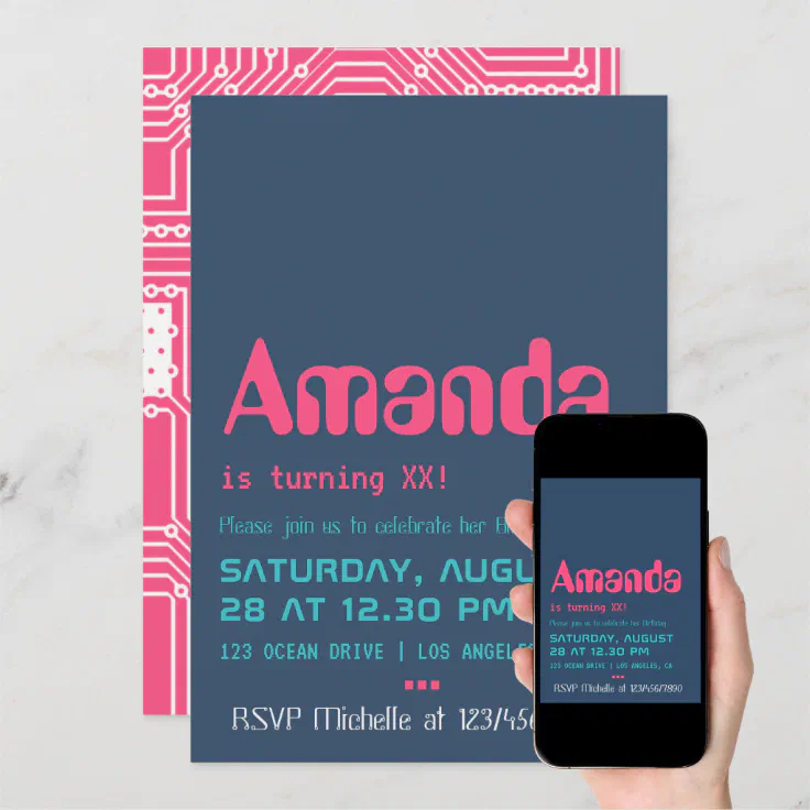 Computer Geek Birthday Party Invitation | Zazzle