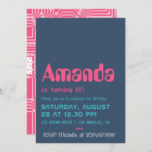 Computer Geek Birthday Party Invitation | Zazzle