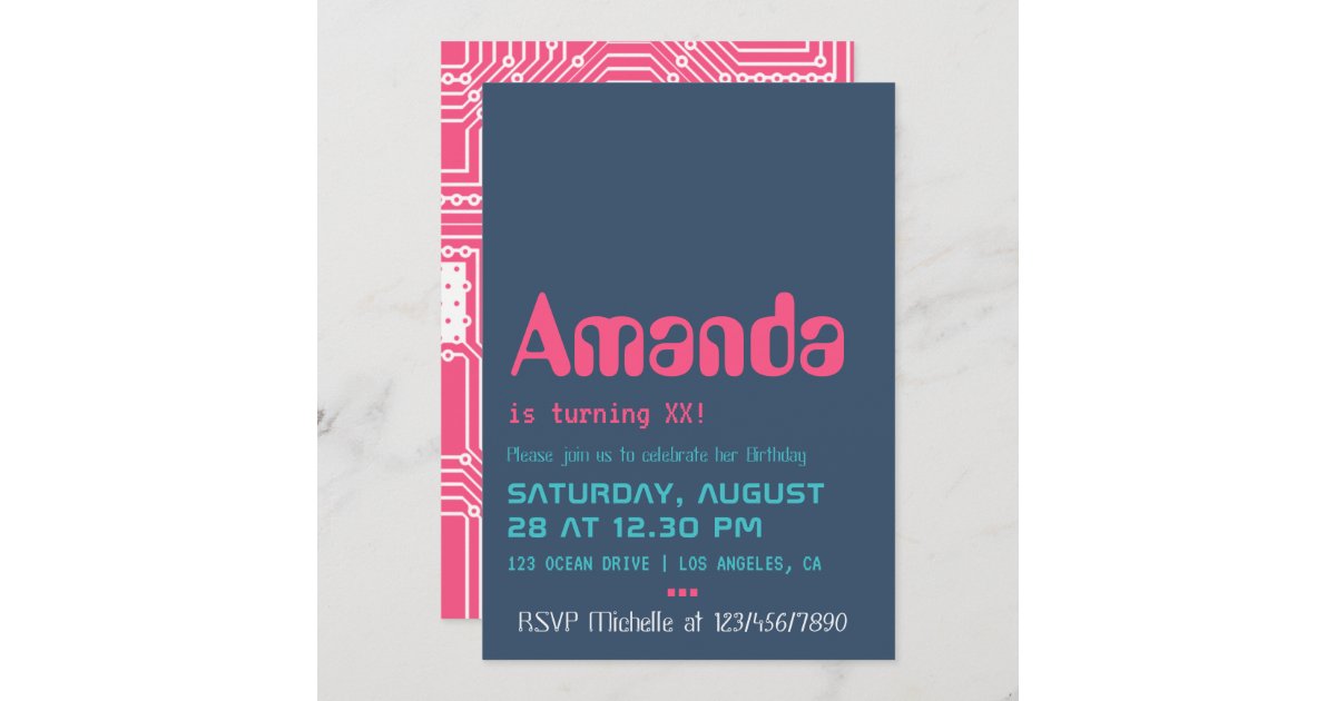 Computer Geek Birthday Party Invitation | Zazzle
