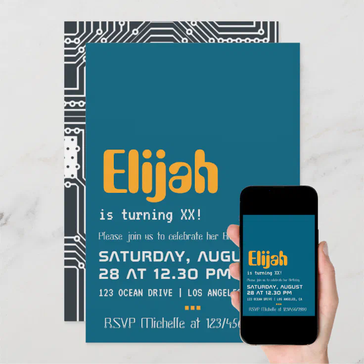 Computer Geek Birthday Party Invitation | Zazzle