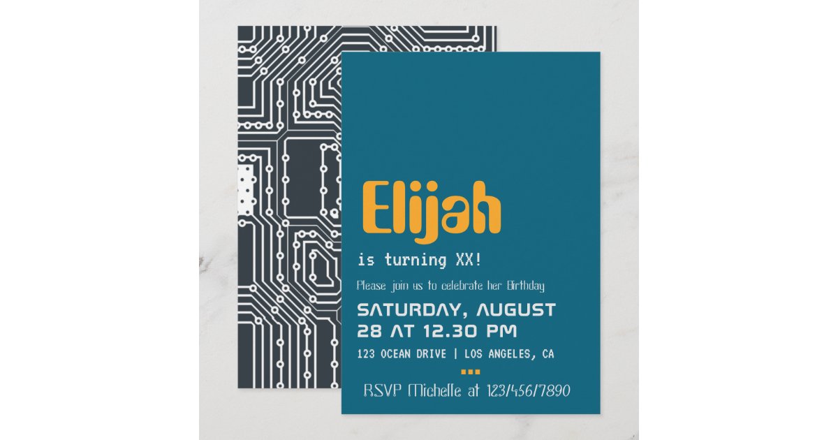 Computer Geek Birthday Party Invitation | Zazzle