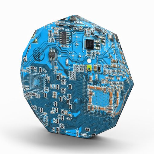 Computer Geek Circuit Board Blue Acrylic Award | Zazzle