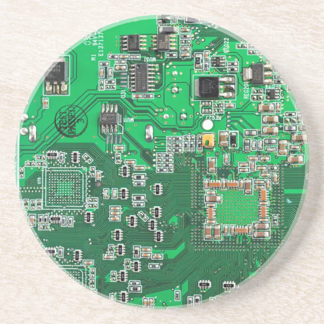 Computer Geek Circuit Board Green Drink Coaster | Zazzle