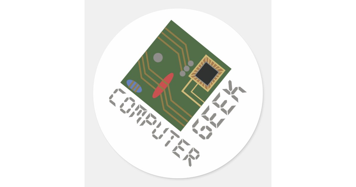 Computer Geek Classic Round Sticker | Zazzle
