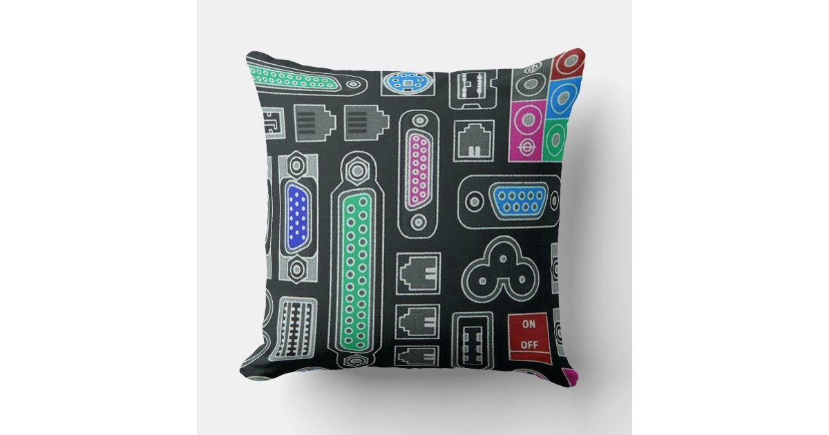 Computer Geek Input Pattern Throw Pillow | Zazzle