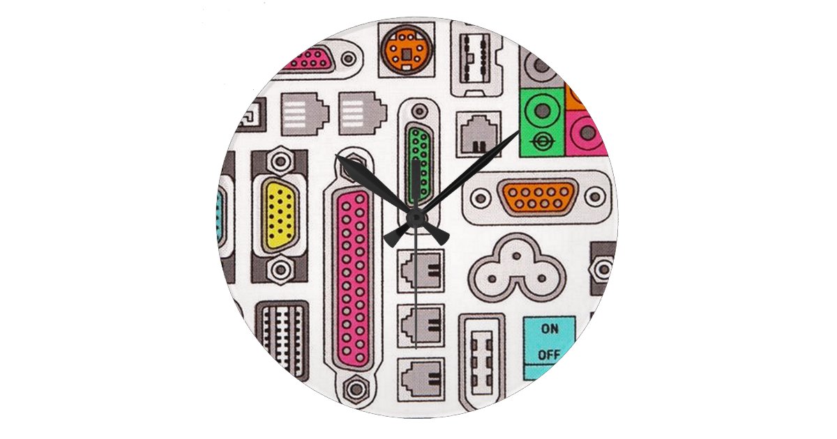 Computer Geek Input Pattern Wall Clock | Zazzle.com