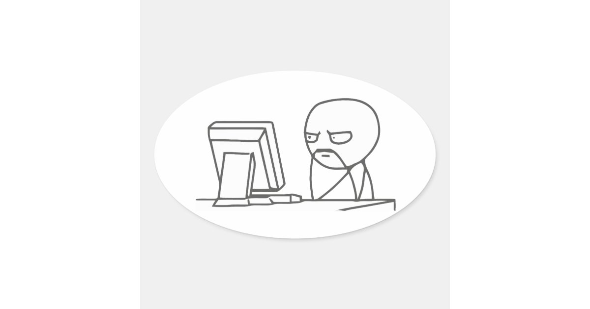 Computer Guy Meme‏ - Oval Stickers | Zazzle