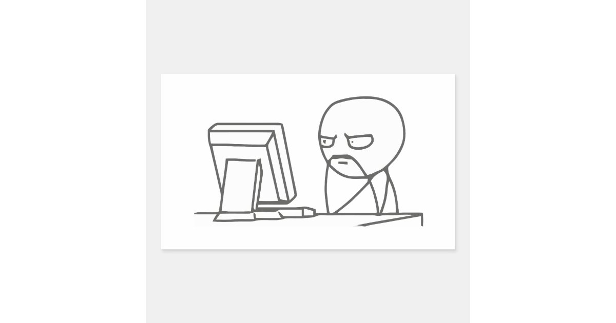 Computer Guy Meme‏ - Rectangle Stickers | Zazzle
