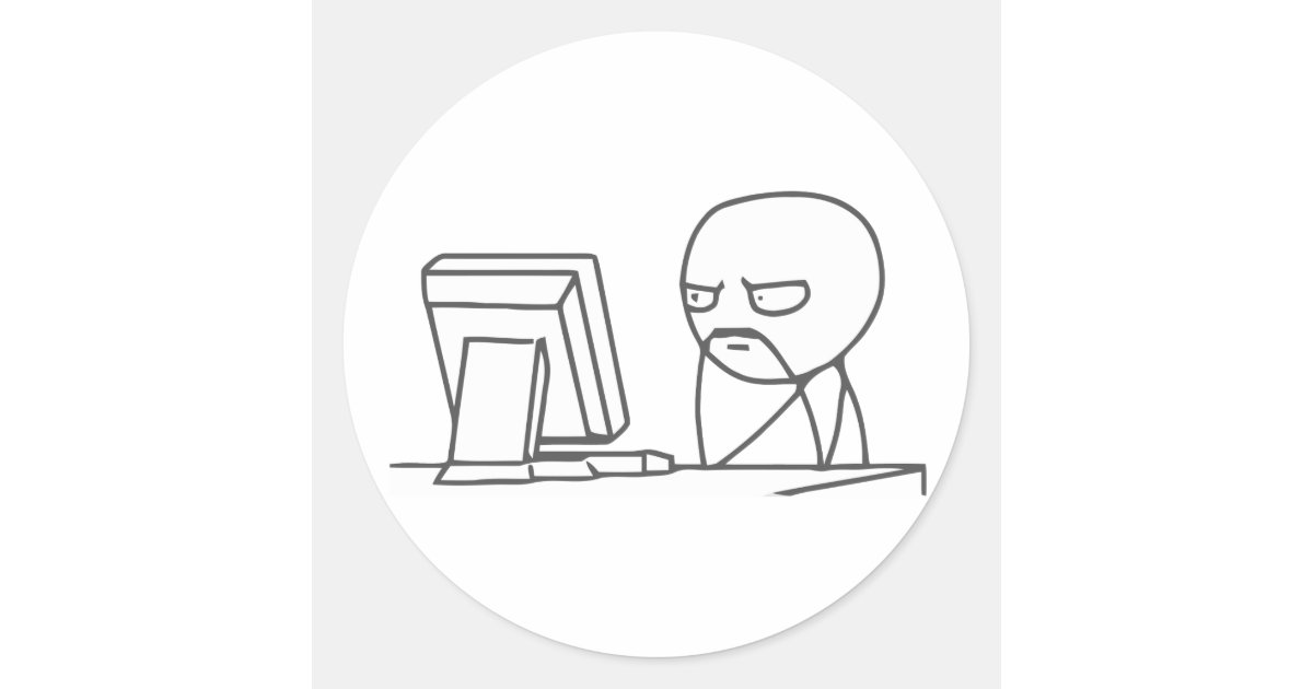 Computer Guy Meme‏ - Round Stickers | Zazzle