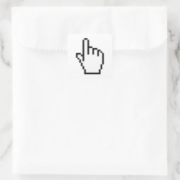 COMPUTER HAND POINTER / MOUSE CURSOR SQUARE STICKER | Zazzle