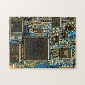 Computer Hard Drive Circuit Board - Blue Jigsaw Puzzle | Zazzle