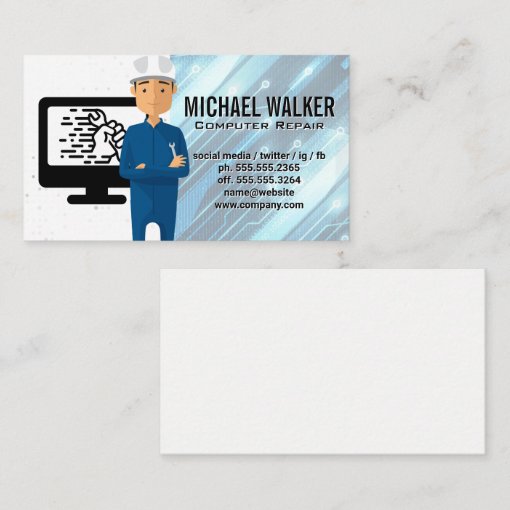 Computer Hardware | Tech Support Guy Business Card | Zazzle