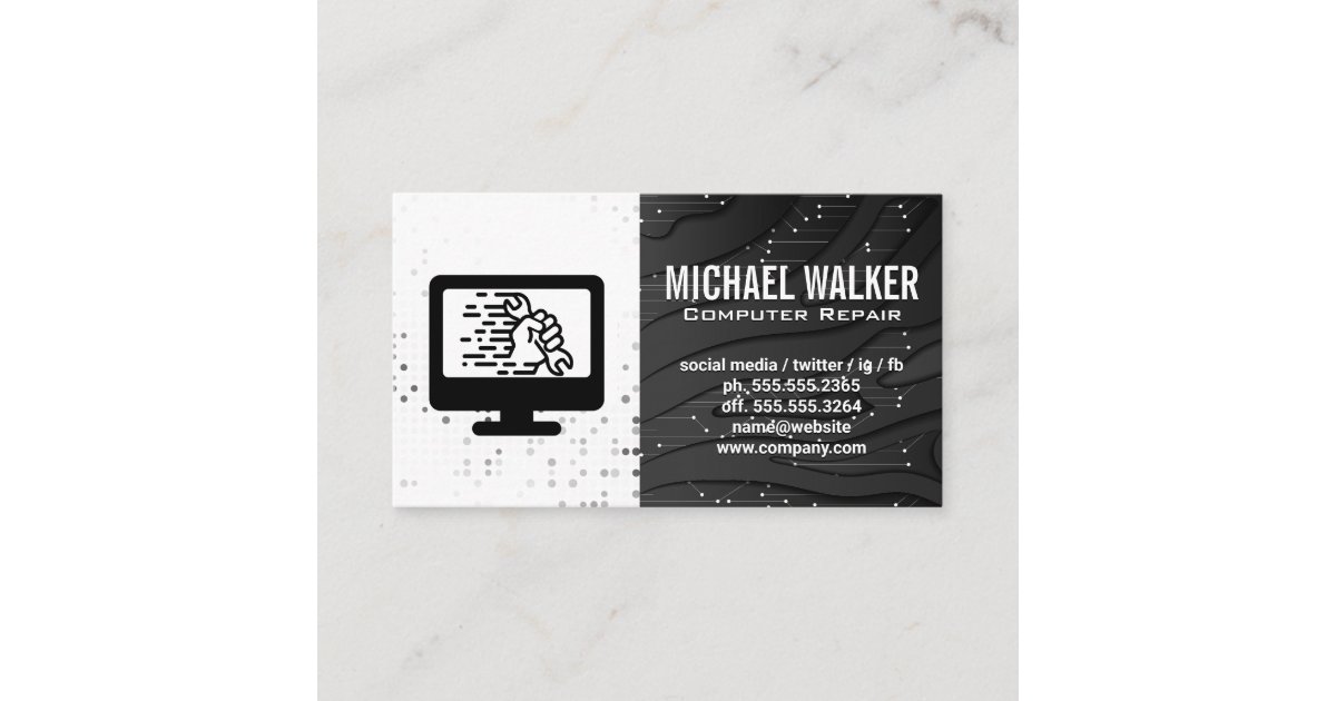Computer Hardware | Technology Components Business Card | Zazzle