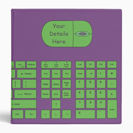 Computer Keyboard and Mouse graphic 3 Ring Binder | Zazzle