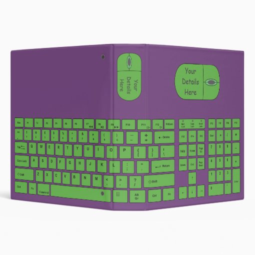 Computer Keyboard and Mouse graphic 3 Ring Binder | Zazzle