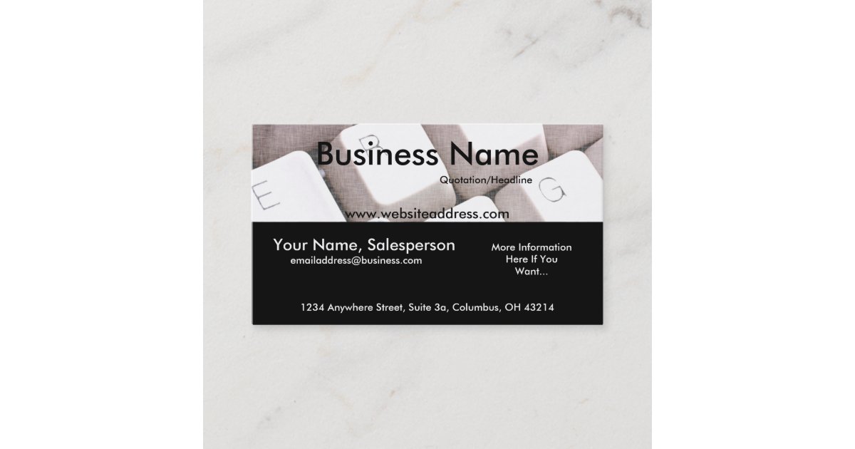 Computer Keyboard Design 1 Business Card | Zazzle