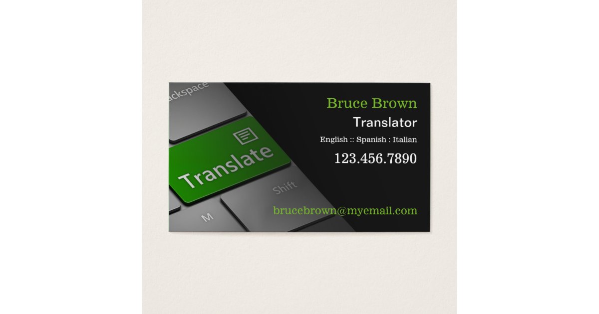 Computer Keyboard Translator Business Card | Zazzle.com