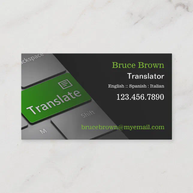 Computer Keyboard Translator Business Card | Zazzle