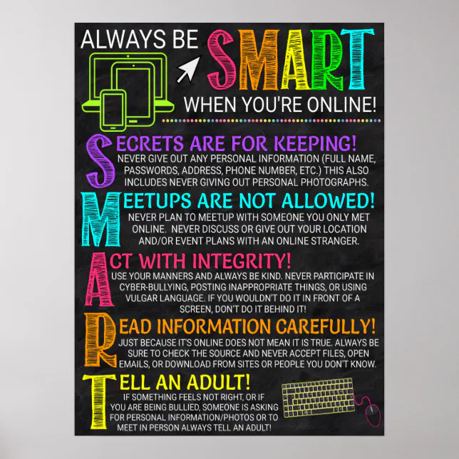 Computer Lab Rules Poster | Zazzle