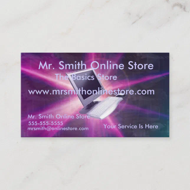 Computer Logo Business Card | Zazzle