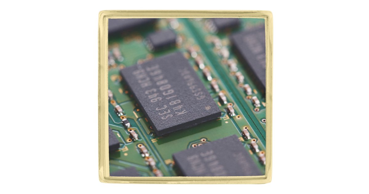 Computer Memory Chips Gold Finish Lapel Pin | Zazzle.com