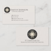 Computer Microchip Black Business Card | Zazzle