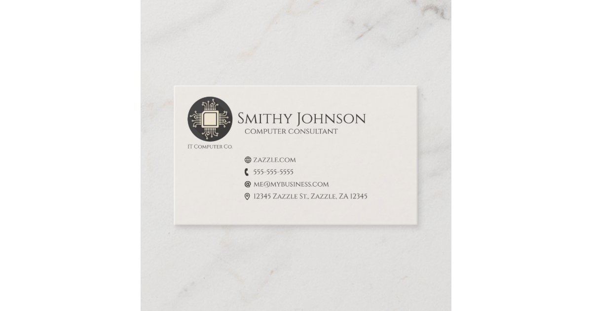 Computer Microchip Black Business Card | Zazzle