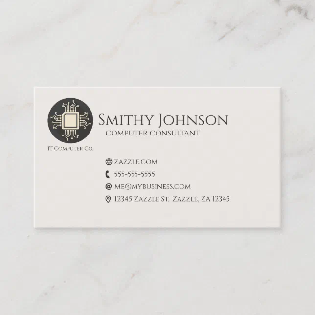 Computer Microchip Black Business Card | Zazzle