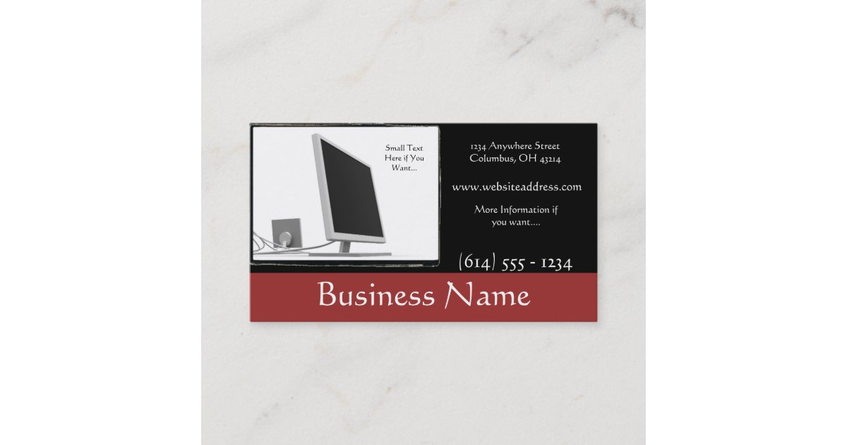 Computer Monitor Business Card | Zazzle