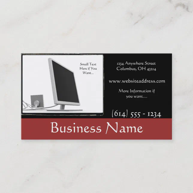Computer Monitor Business Card | Zazzle